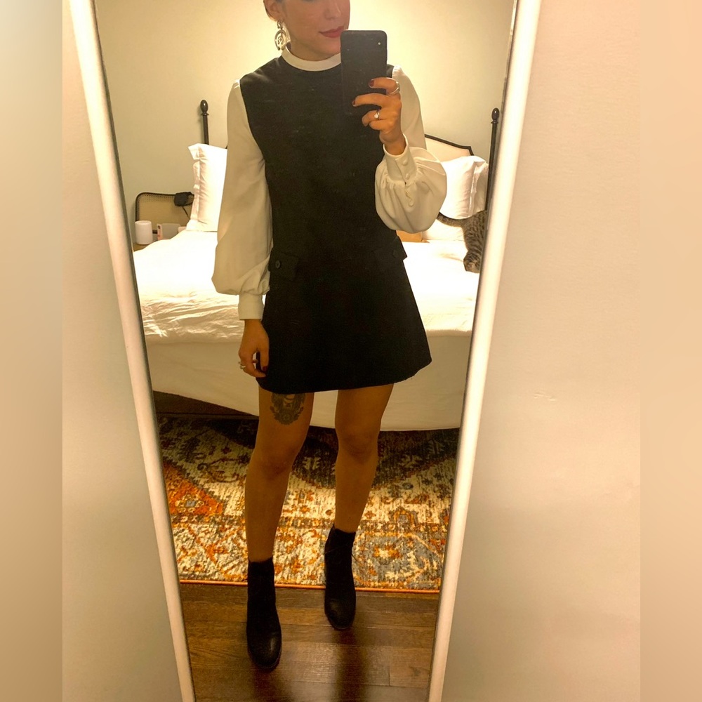 True Vintage 60s Micro Mini Black And White Dress - Gem